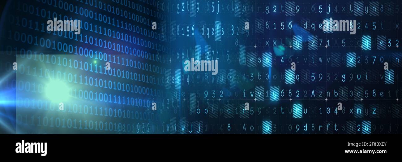 Computer code processing over blue background, technology, programming, and computer coding ...