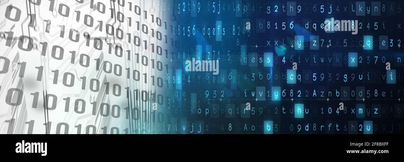 Computer code processing over blue background, technology, programming, and computer coding ...