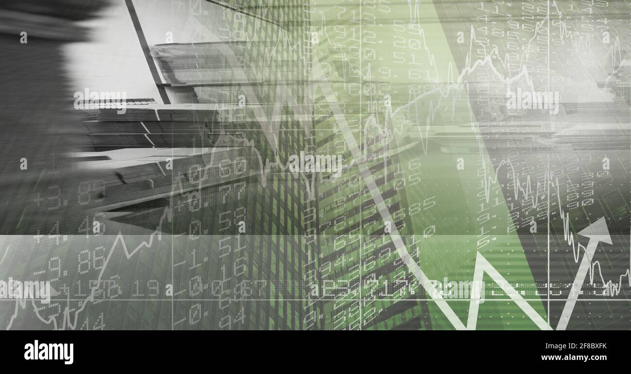 Financial data and statistics graphs processing over warehouse, finance ...