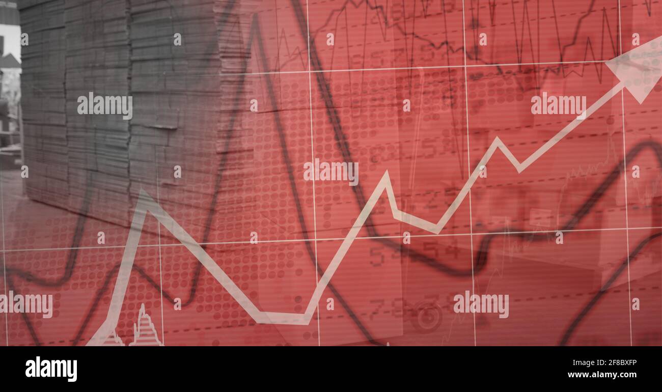 Financial data and statistics graphs processing over warehouse, finance ...