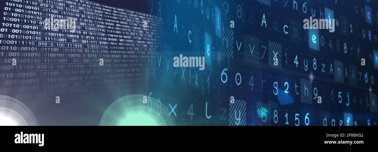 Computer code processing over blue background, technology, programming ...