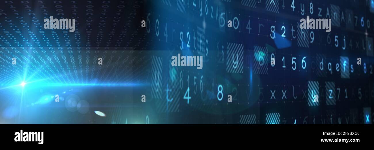 Computer code processing over blue background, technology, programming ...