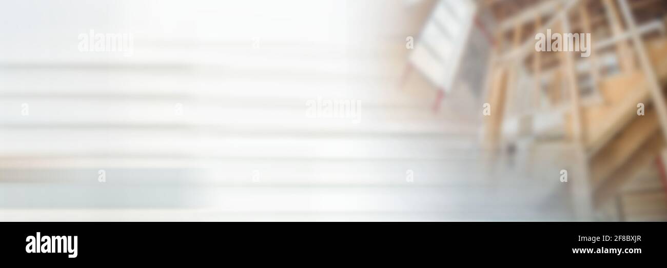 White lines over blurry wooden house construction site Stock Photo - Alamy