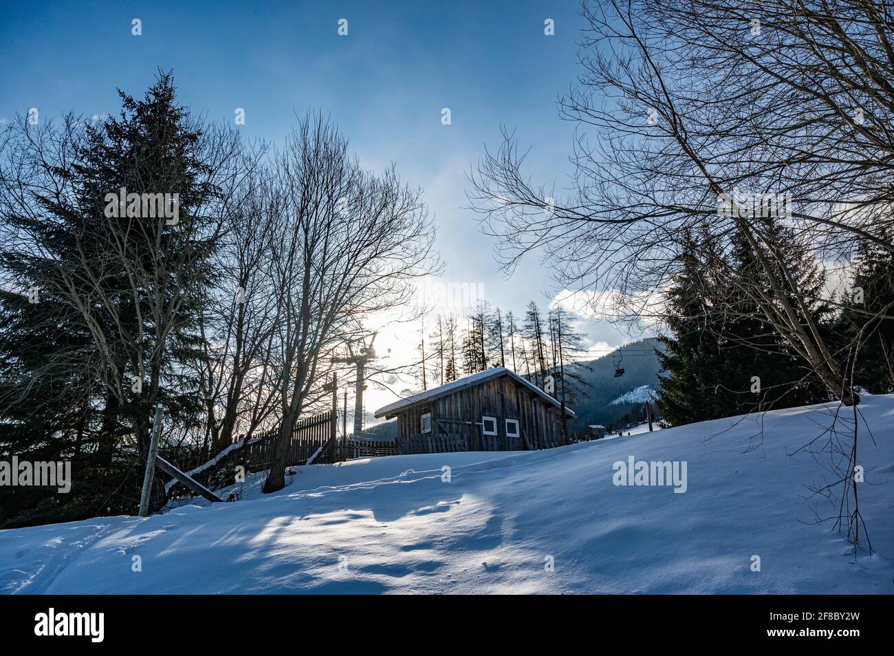 Small Chalet in Austrian alps Stock Photo - Alamy