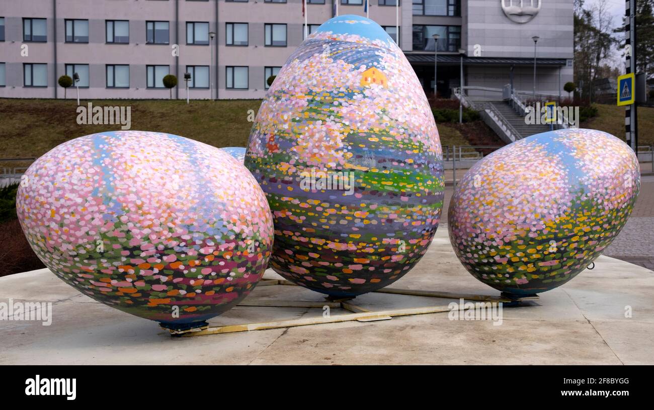 Easter eggs in Ogre city Latvia Stock Photo - Alamy