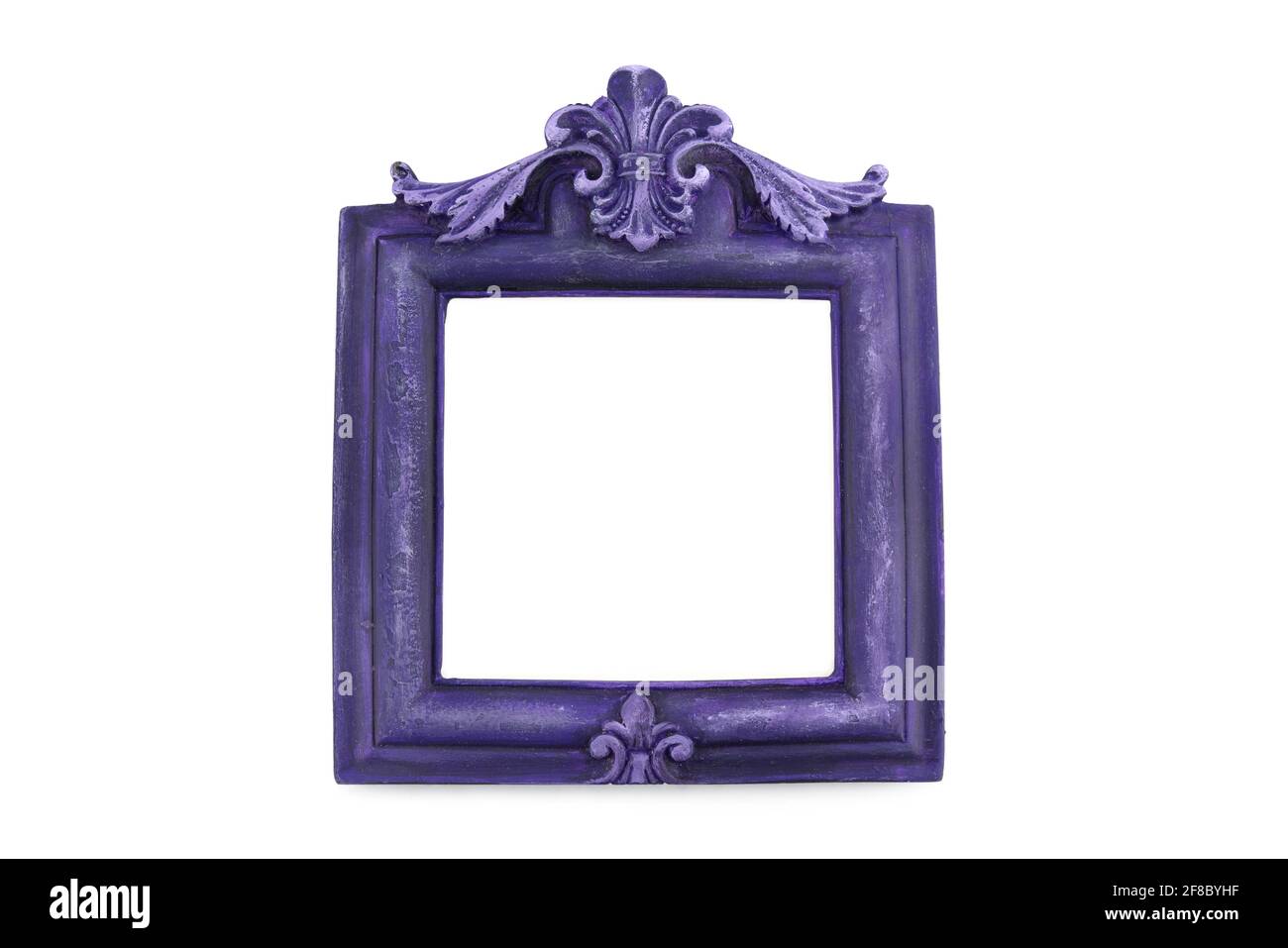 Purple baroque style photo frame, isolated on white background Stock ...