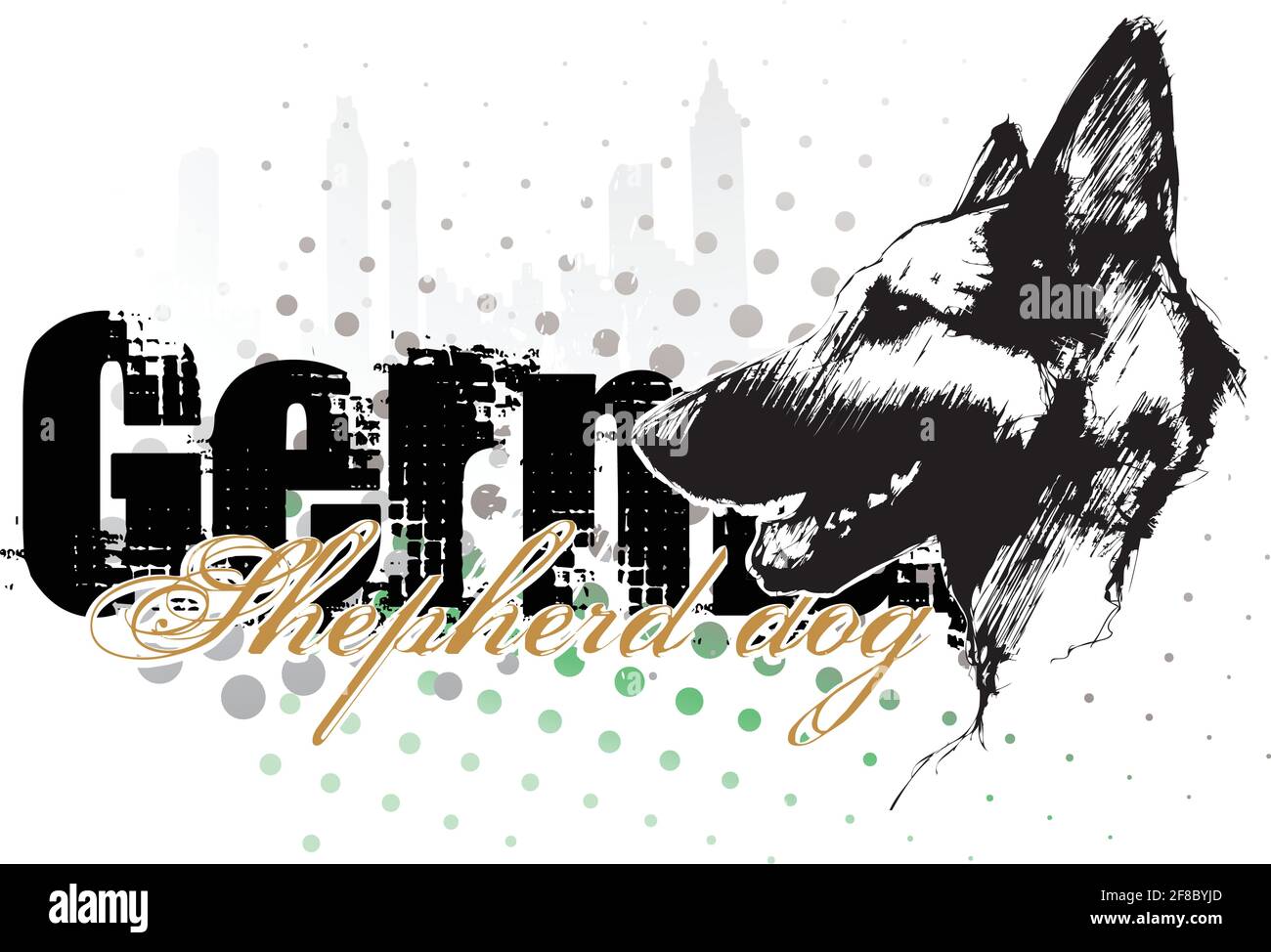 German shepherd dog poster illustration Stock Vector Image & Art - Alamy