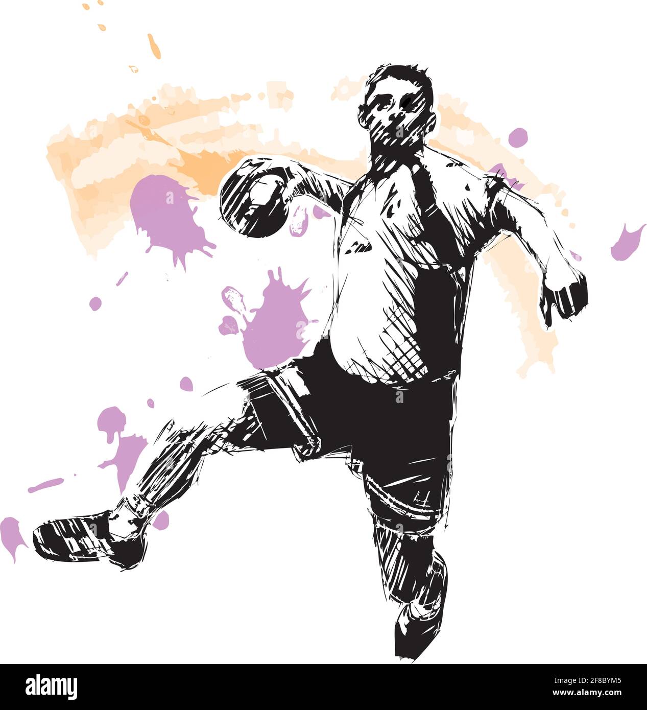 handball player illustration Stock Vector Image & Art - Alamy