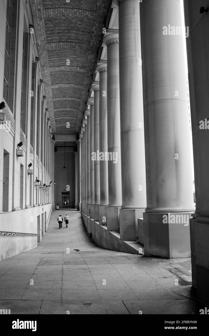 Black and White Line of Columns or Pillars on Building in Toronto ...