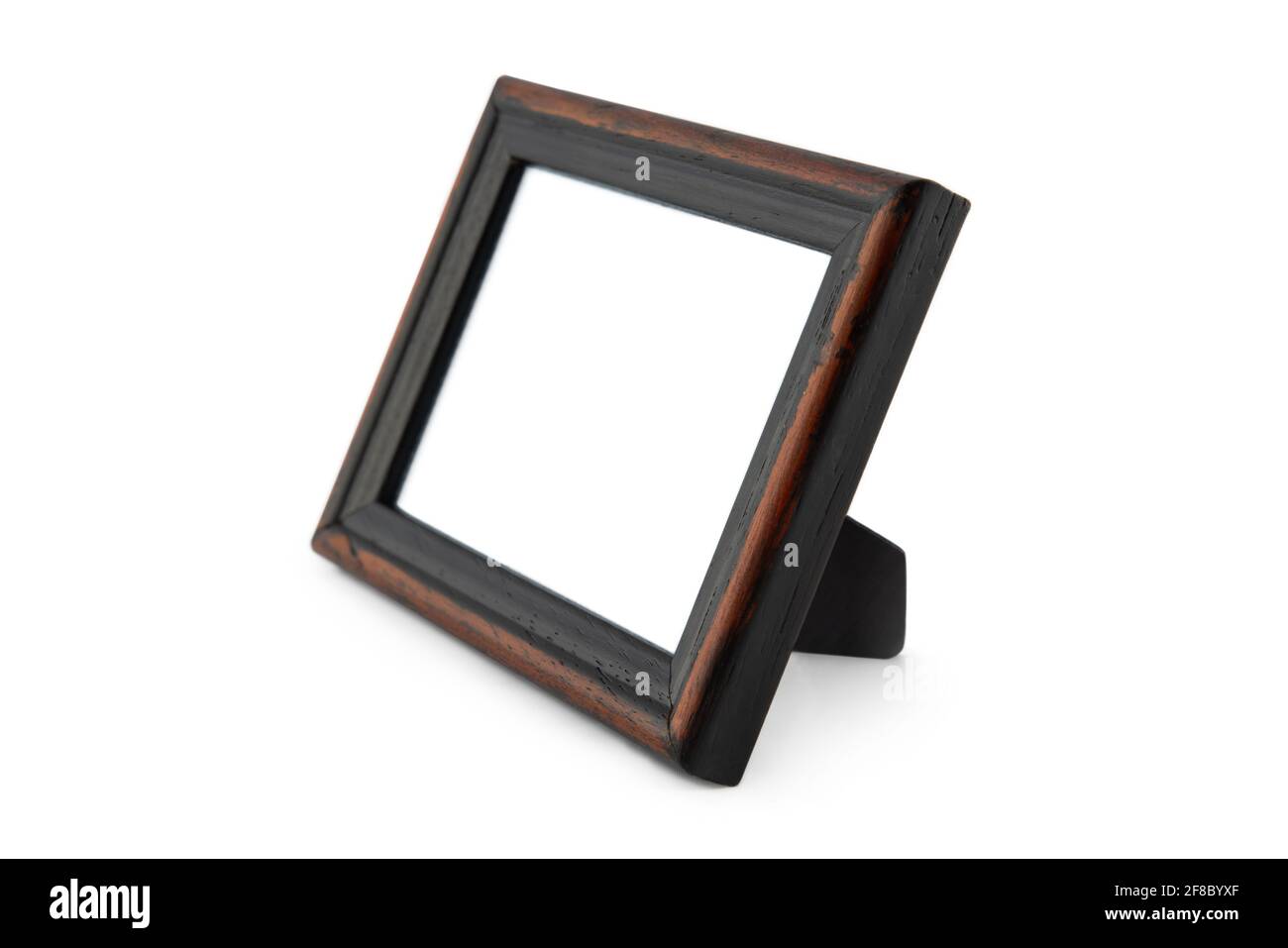 Wooden photo frame in two colors, isolated on white background Stock ...