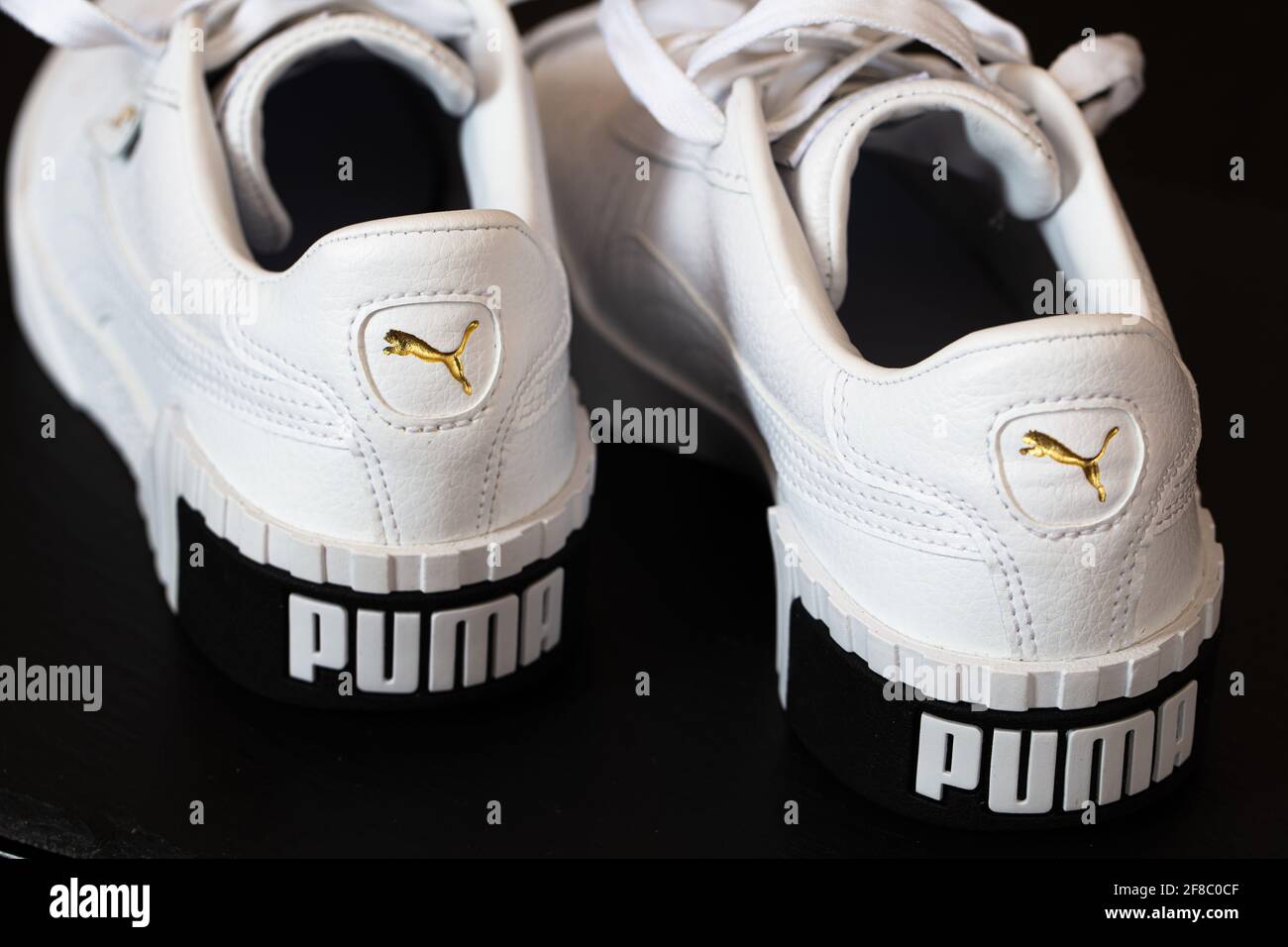 Lviv, Ukraine: April 9, 2021: White Puma sneakers Stock Photo - Alamy