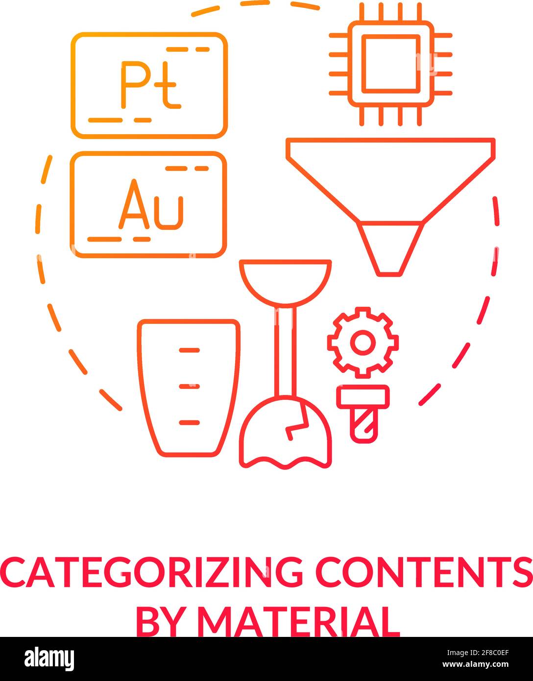 Categorizing contents by material concept icon Stock Vector Image & Art ...
