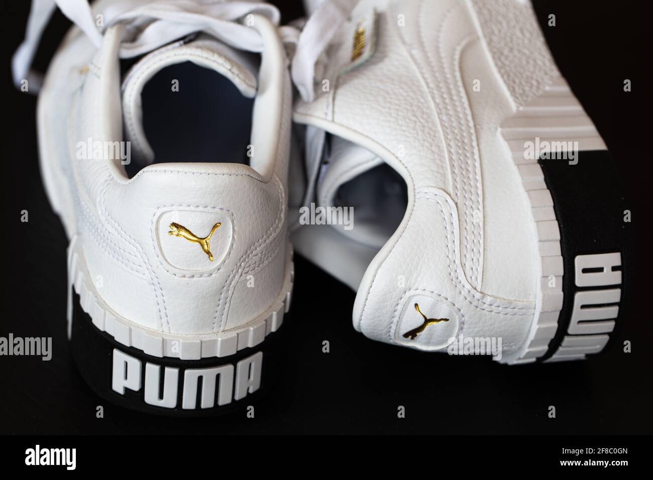 Lviv, Ukraine: April 9, 2021: White Puma sneakers Stock Photo - Alamy