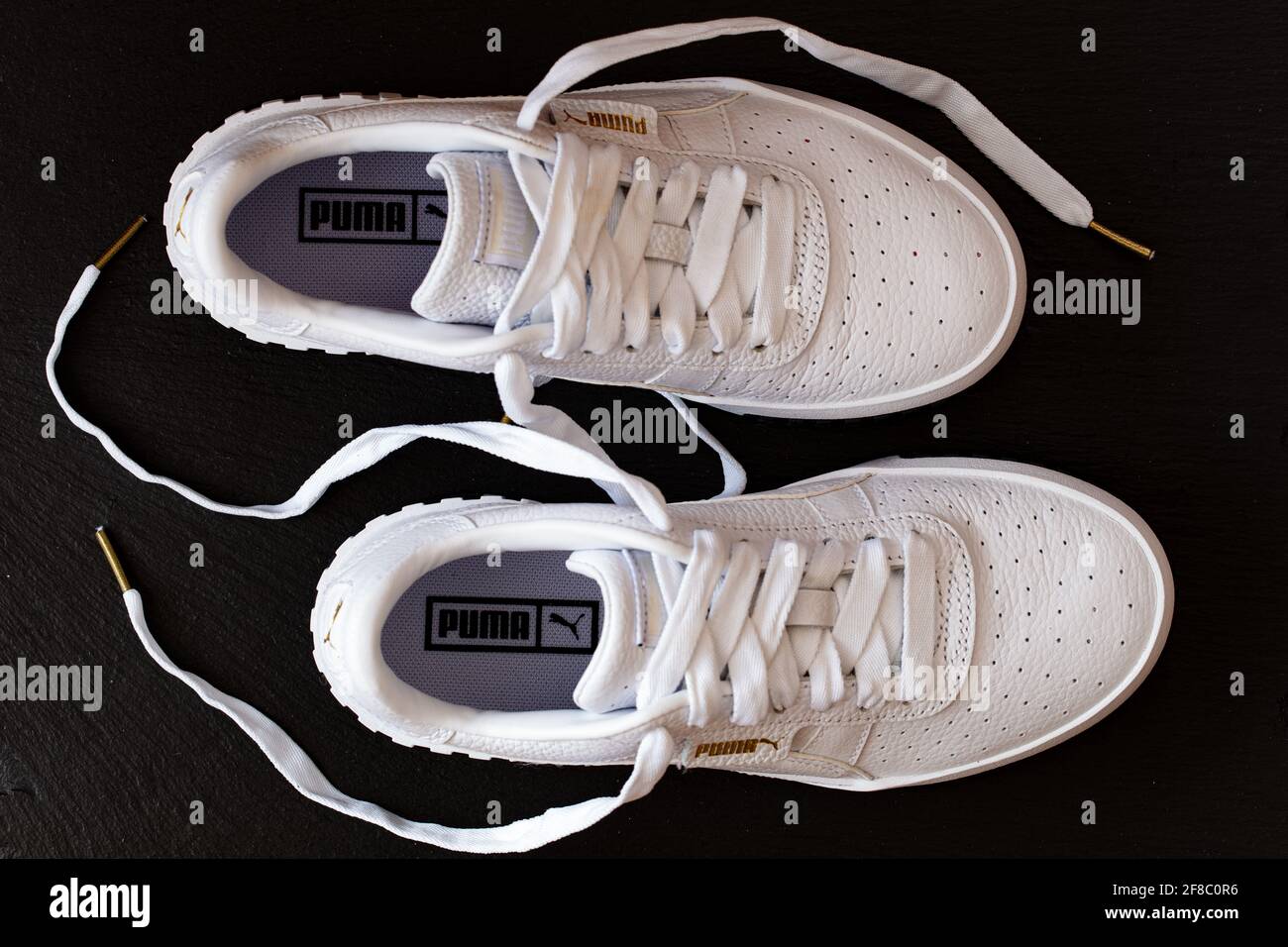 Lviv, Ukraine: April 9, 2021: White Puma sneakers Stock Photo - Alamy