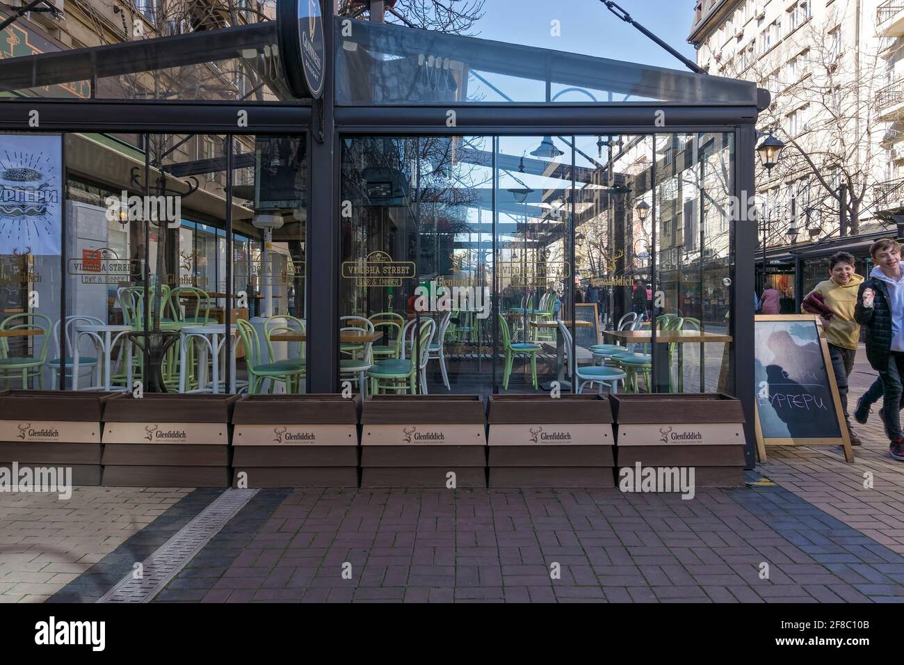 fast food restaurant closed due to corona virus infection, Sofia ...