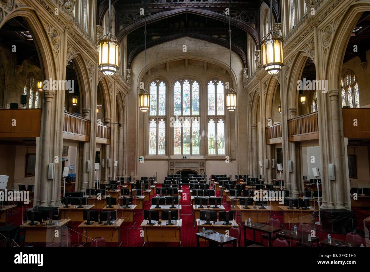 A view of the Old Library in Guildhall, London, where the inquest into ...
