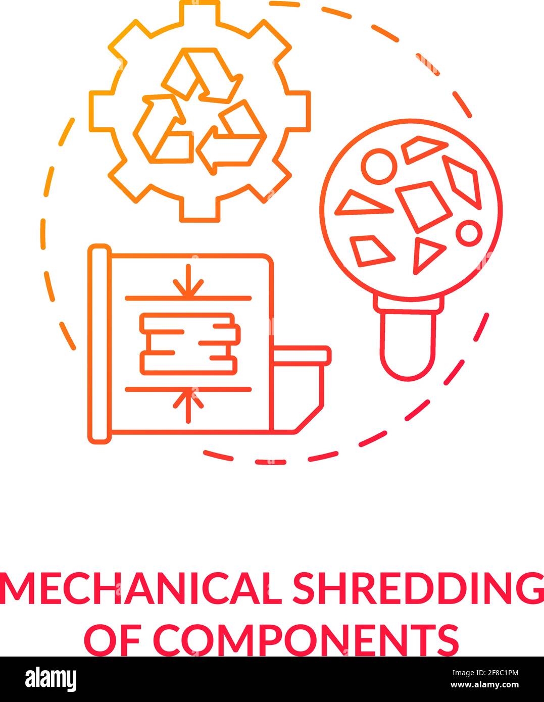 Mechanical components shredding concept icon Stock Vector Image & Art ...