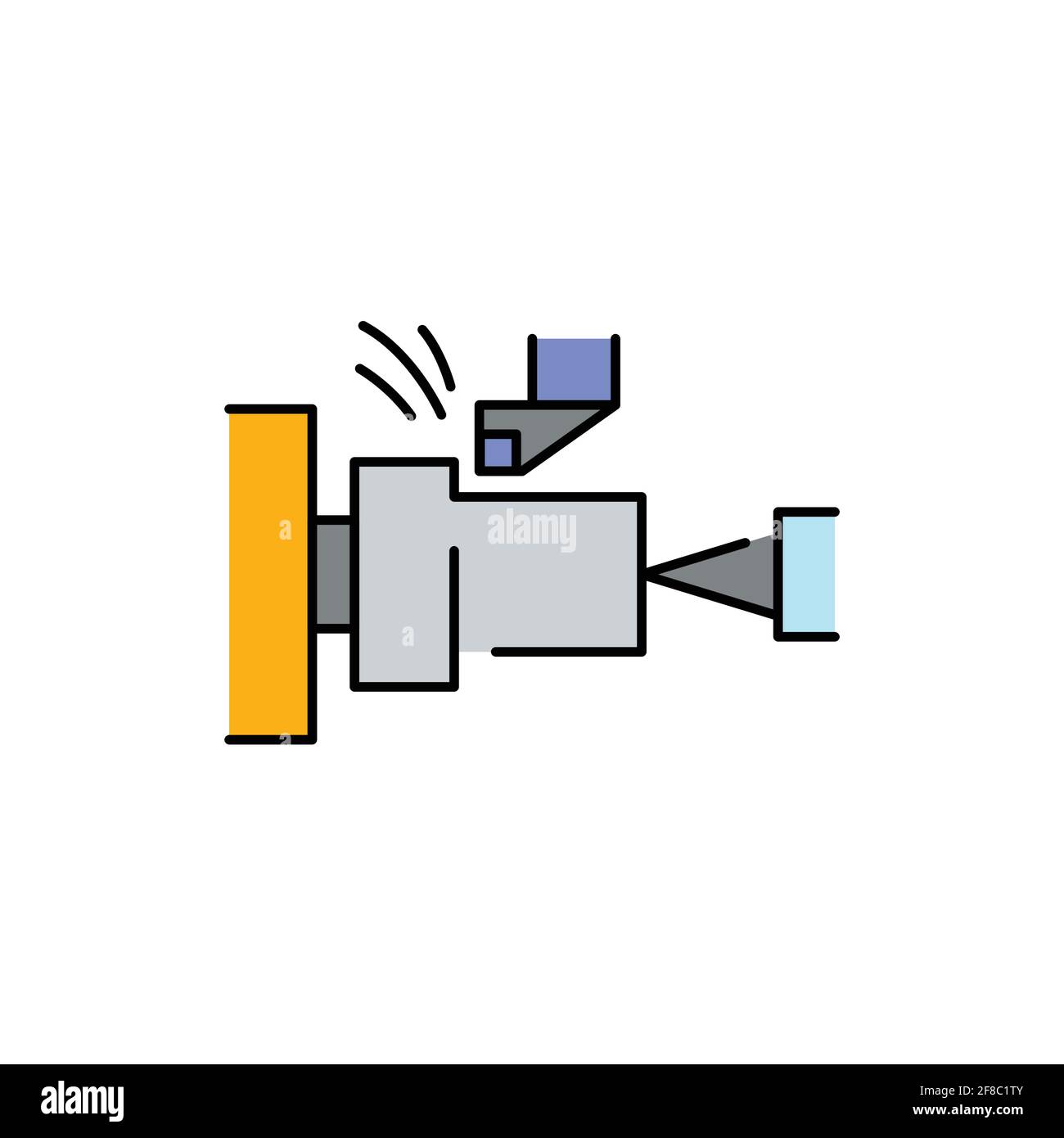 Turning mechanical olor line icon. Pictogram for web page, mobile app ...