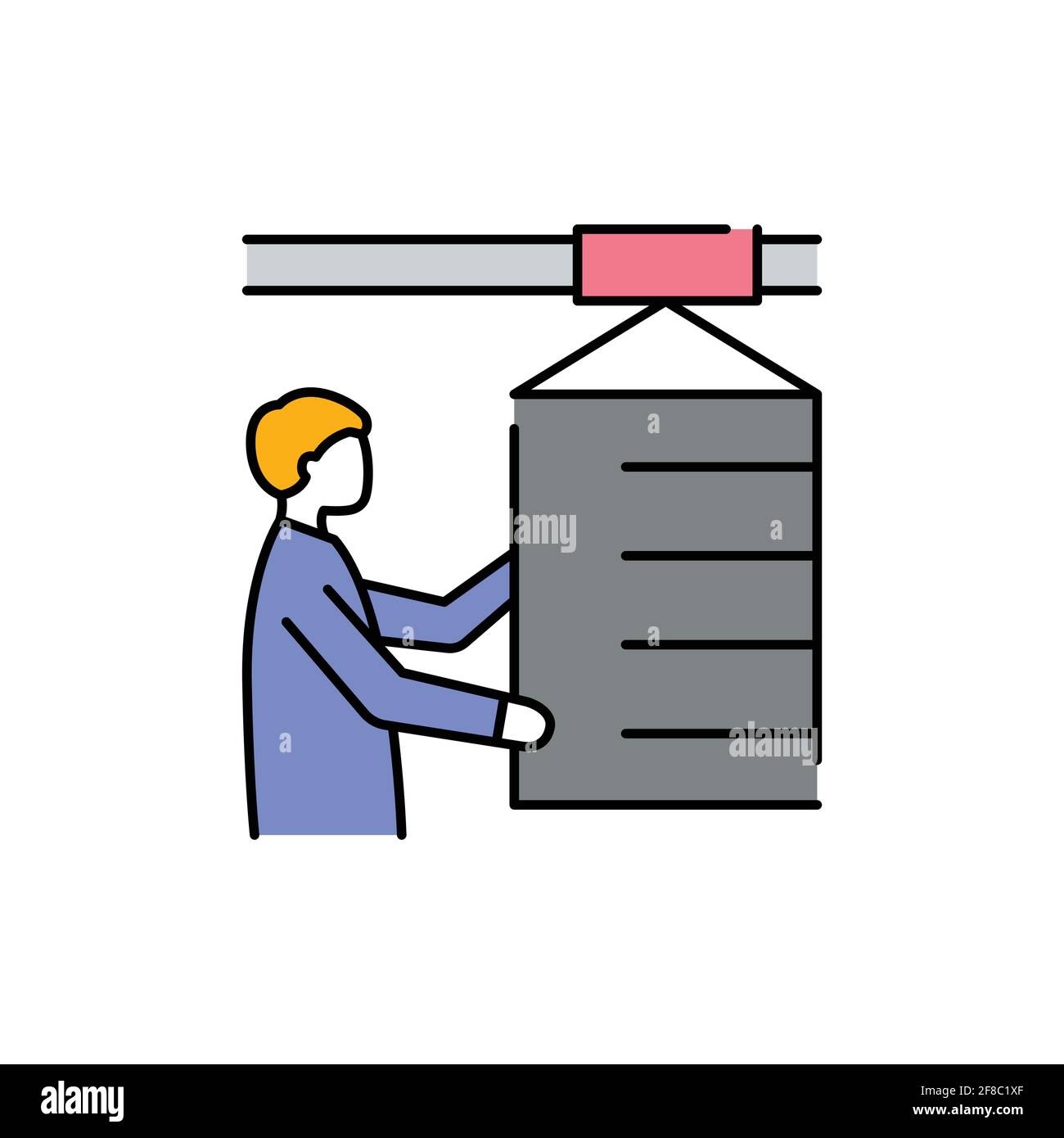 Working man olor line icon. Pictogram for web page, mobile app, promo ...