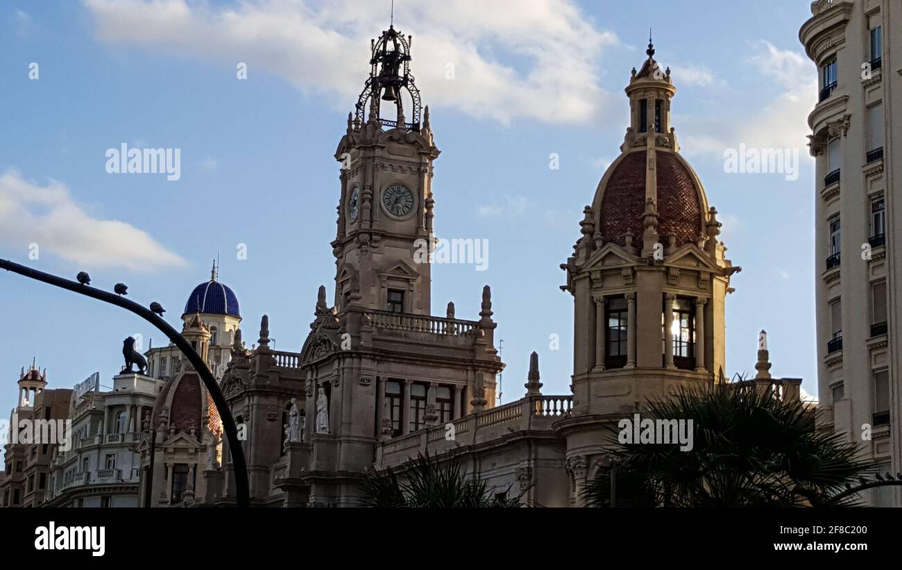 Low angle shot of Valencia City Hall in Spain Stock Photo - Alamy