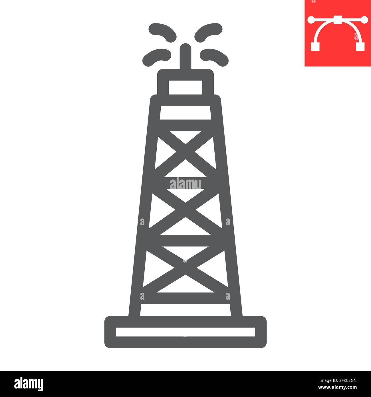 Oil rig line icon, fuel tower and drilling rig, oil derrick vector icon ... Oil rig line icon, fuel tower and drilling rig, oil derrick vector icon ...