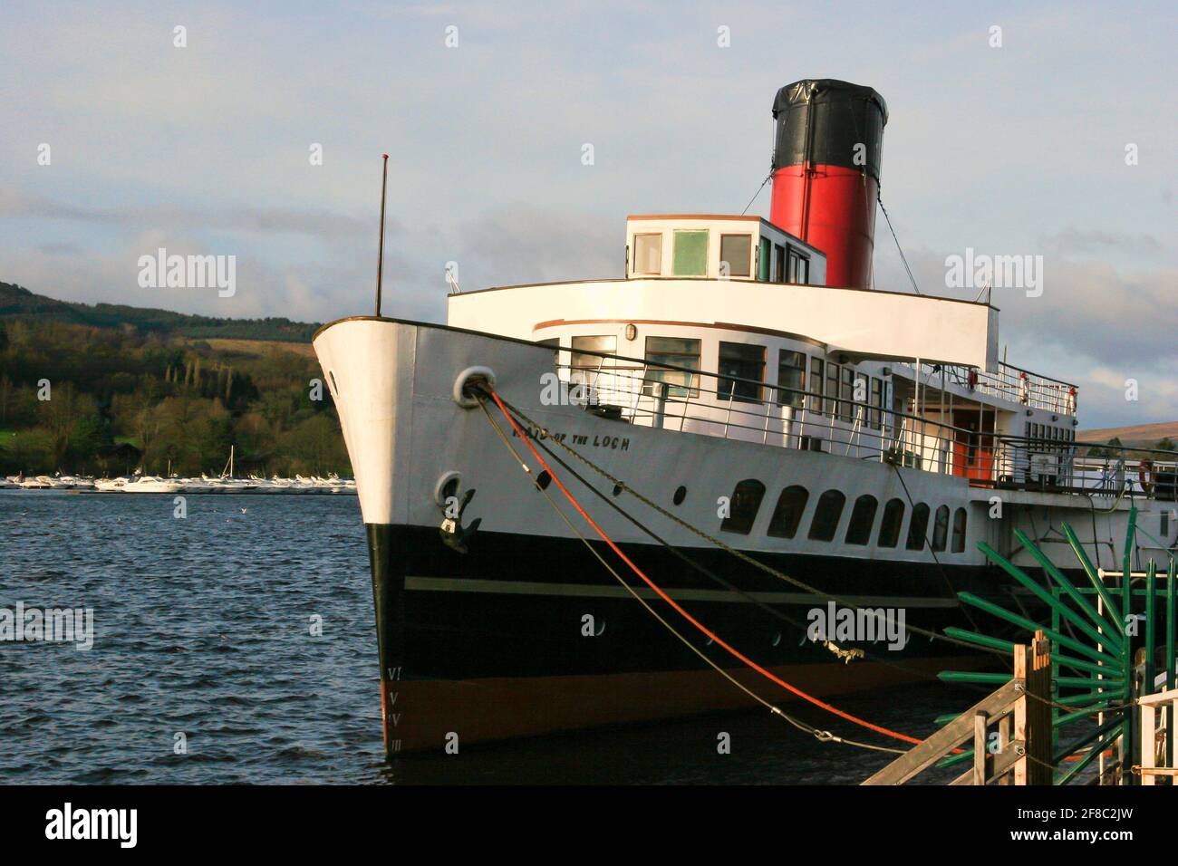 Steam ship 'Maid of the Loch' at Balloch Pier, Loch Lomond, Scotland ...
