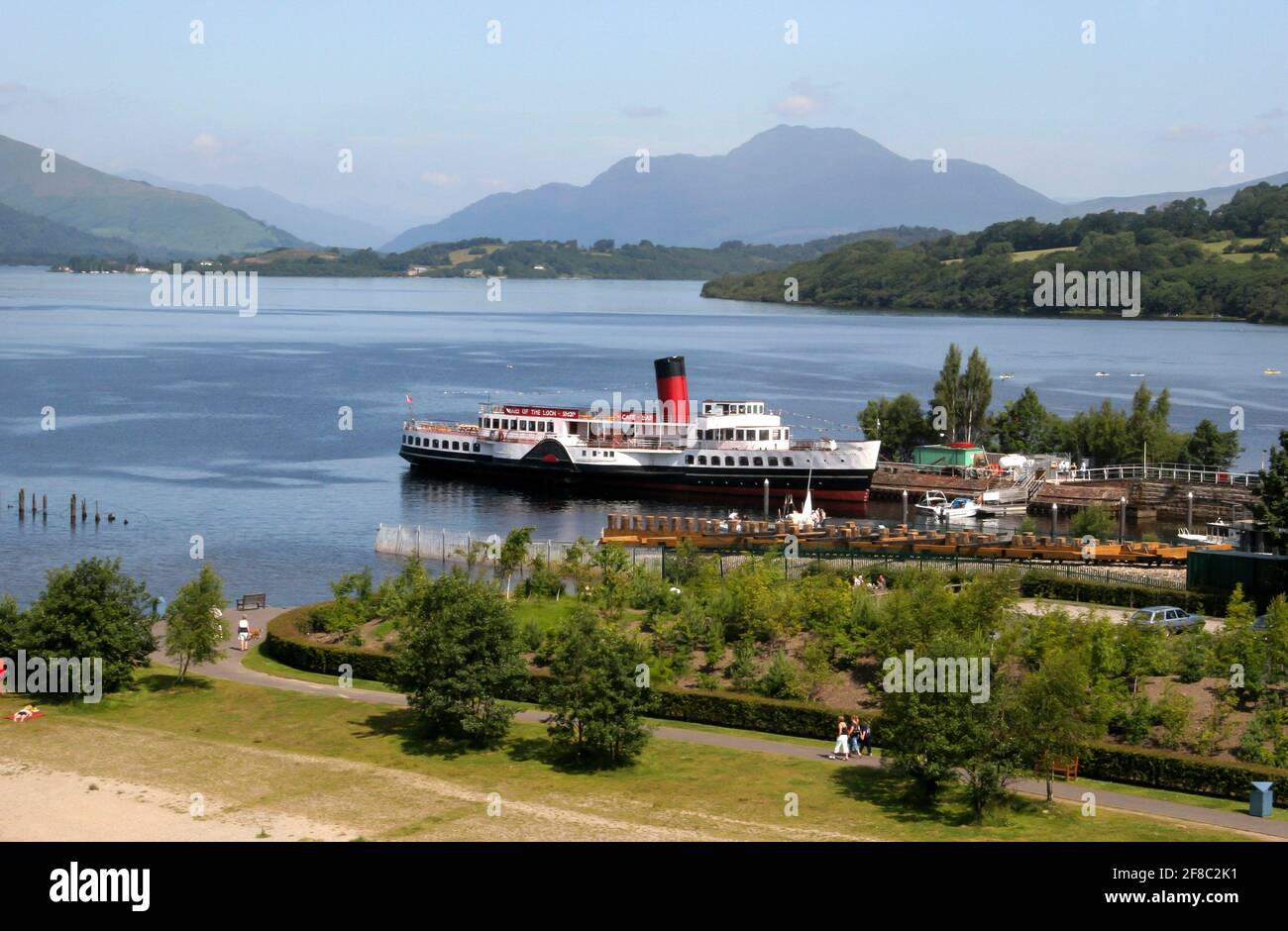 Steam ship 'Maid of the Loch' at Balloch Pier, Loch Lomond, Scotland ...