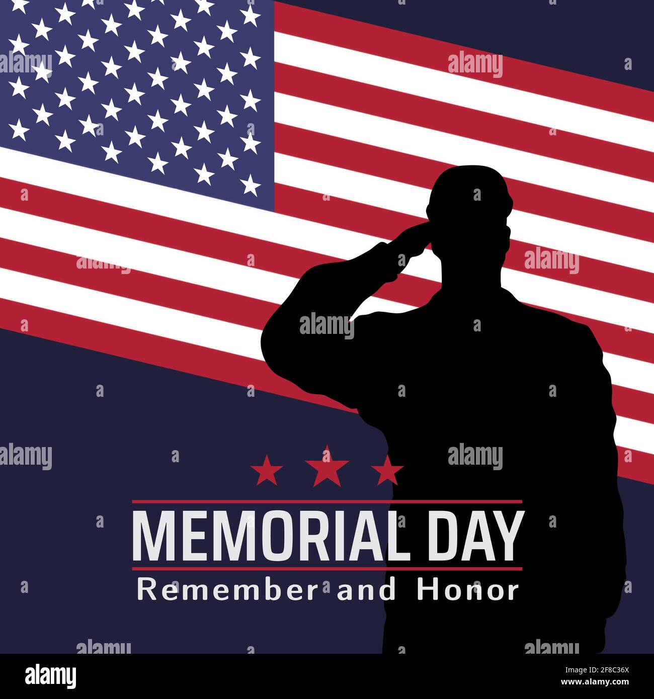 Memorial Day in USA with lettering remember and honor. Holiday of ...