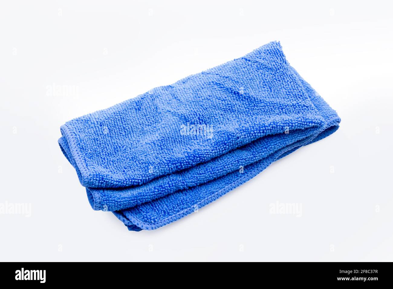 Blue microfiber cloth isolated on white background with clipping path ...