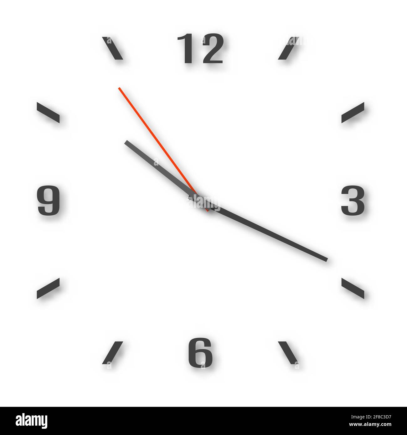 Square dials for clock with arrows isolated on black background, vector ...