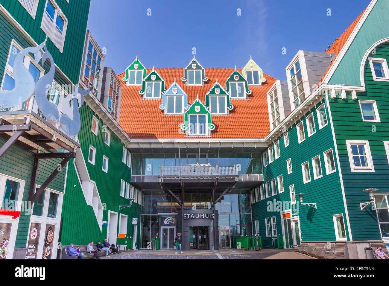 Entrance to the modern town hall building of Zaandam, Netherlands Stock ...