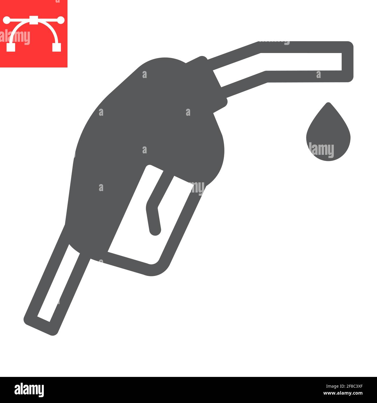 Gasoline pump nozzle glyph icon, diesel and gas station, fuel pump ...