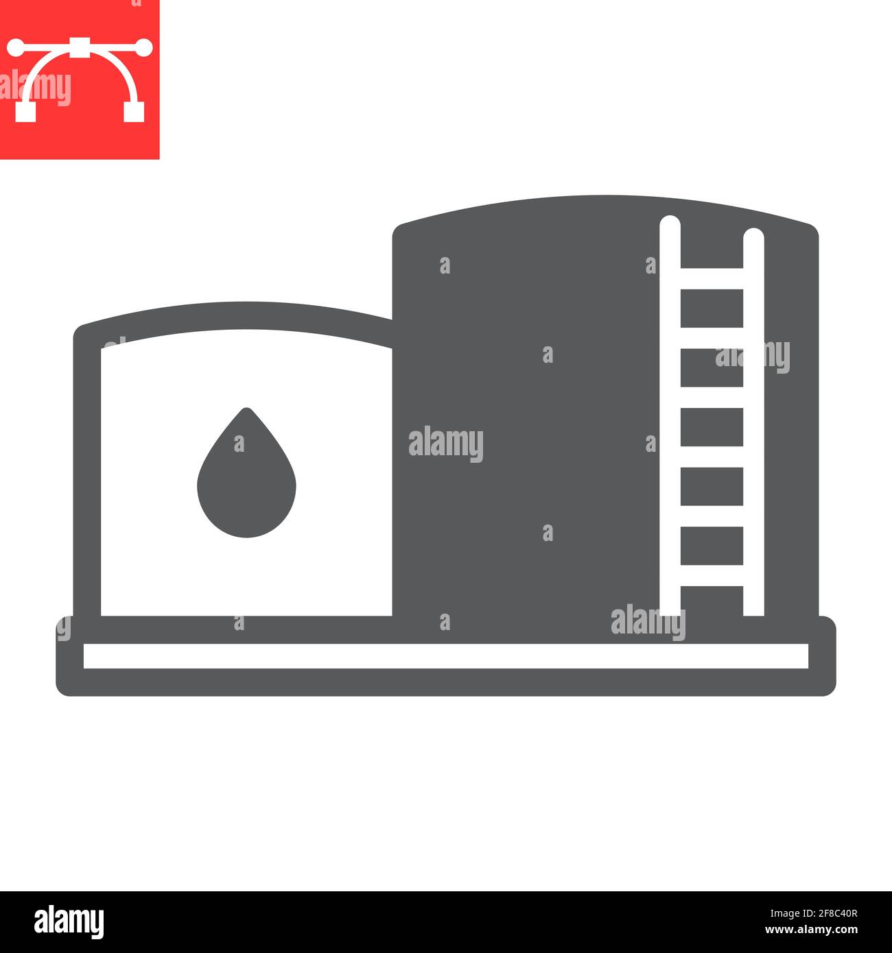 Oil storage glyph icon, industry and petroleum, oil tank vector icon ...