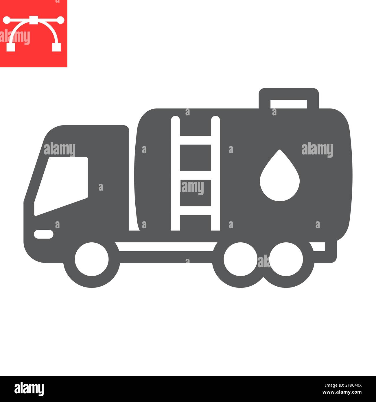 Oil tanker truck glyph icon, fuel cargo and logistics, tank truck ...