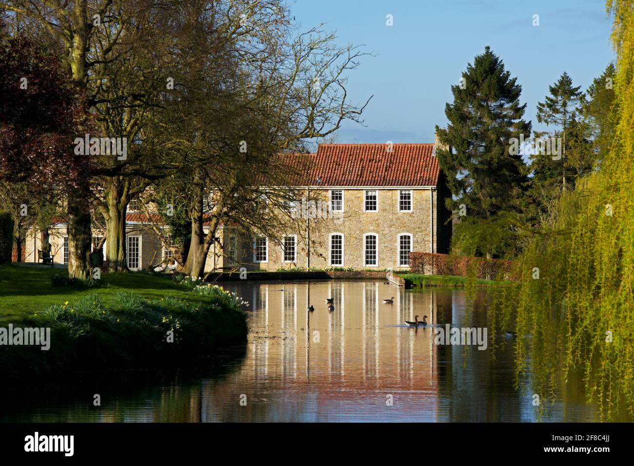 Lower Mill Farm, and mill dam, in the village of South Newbald, North ...