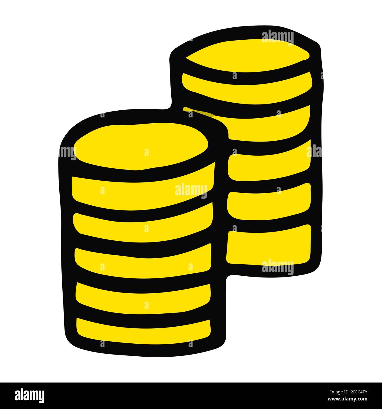 Two stacks of coins hand drawn doodle isolated Stock Vector Image & Art ...