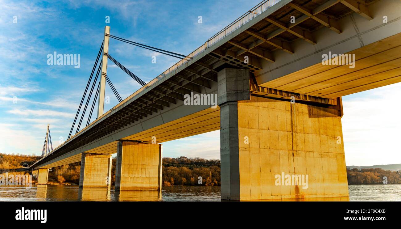 View at the Liberty bridge in Novi Sad Stock Photo - Alamy