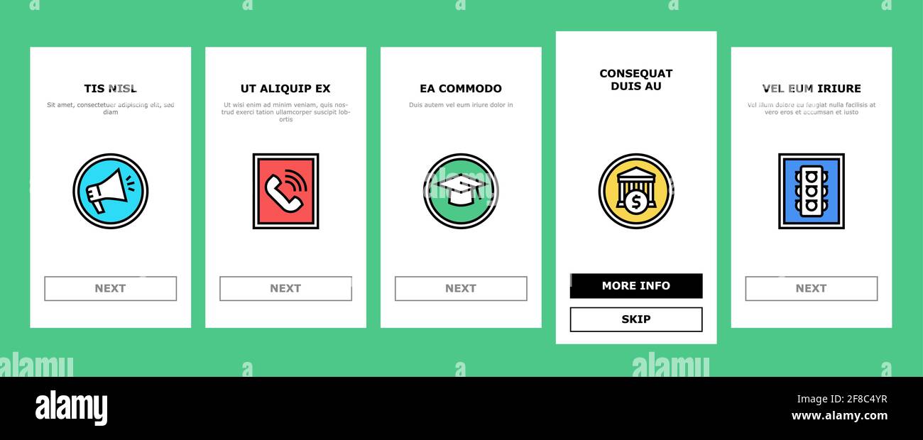 Public Service Signs Onboarding Icons Set Vector Stock Vector Image ...