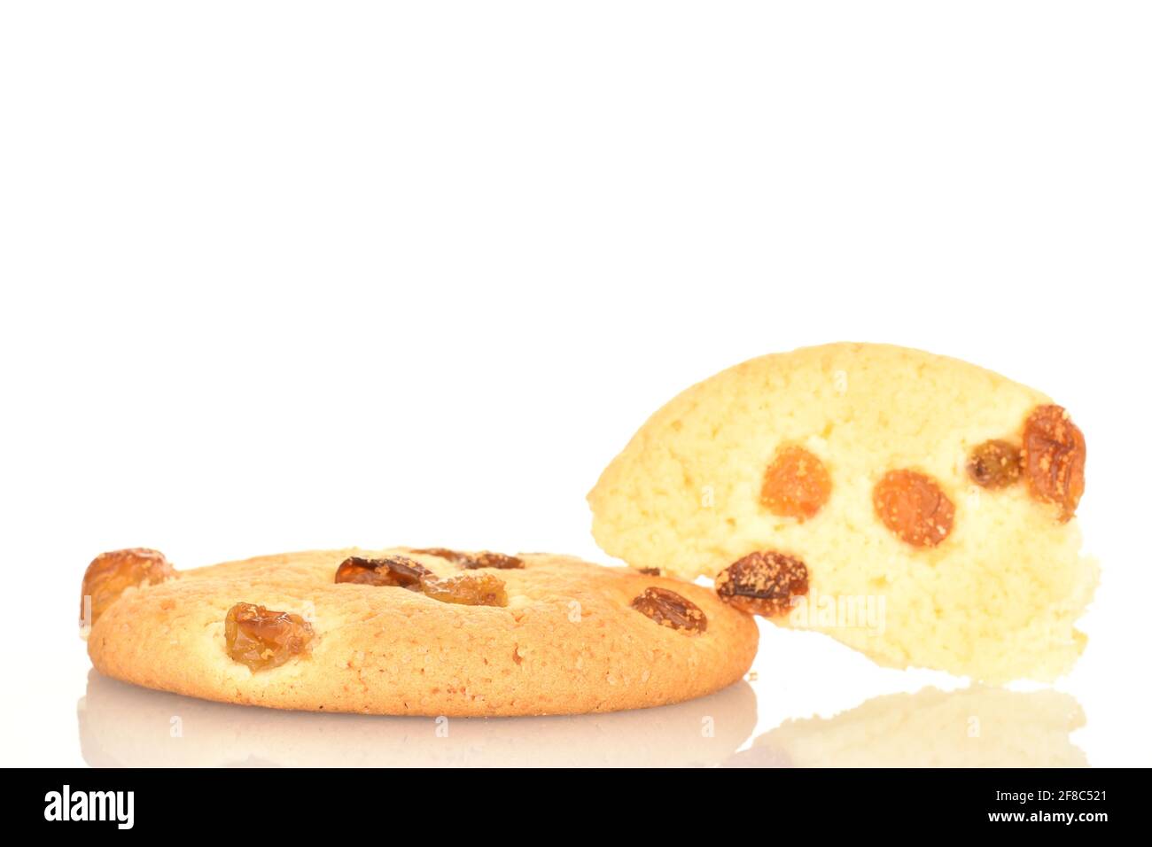 One whole and one half cookie, close-up, isolated on white Stock Photo ...