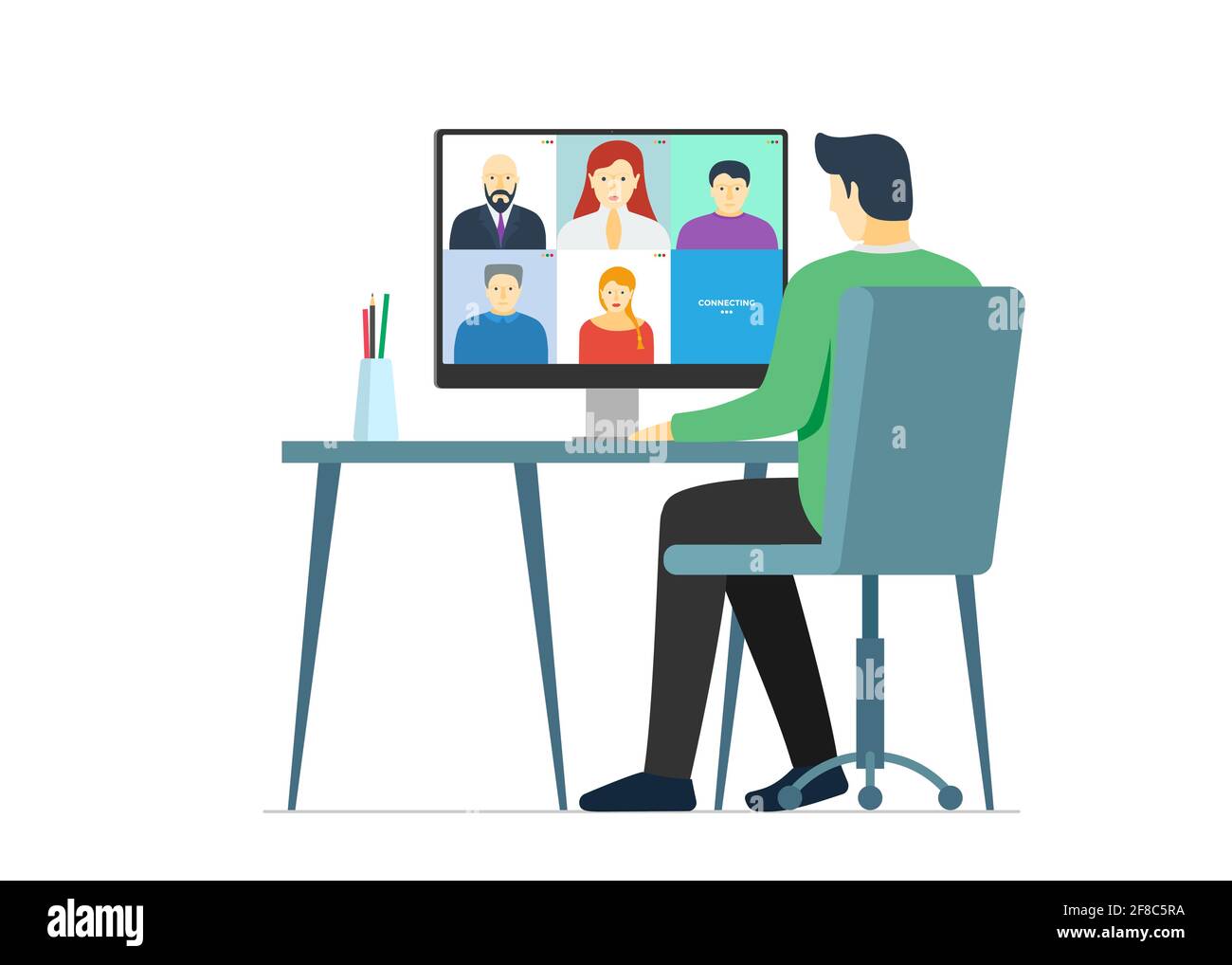 Virtual meeting online call Cut Out Stock Images & Pictures - Alamy