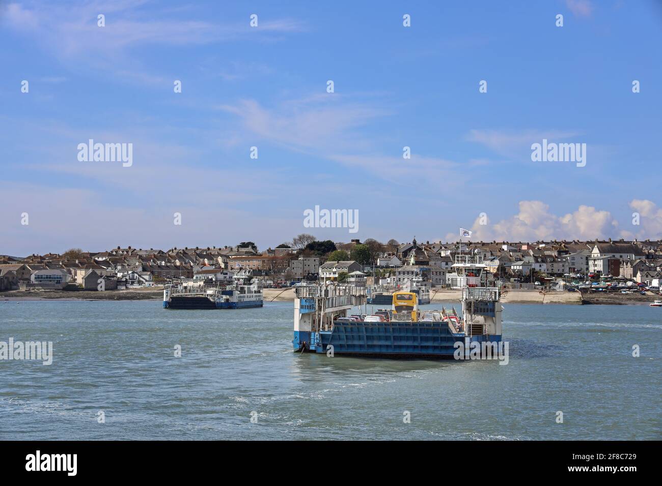 The Torpoint Ferries on the Hamoaze with Torpoint in the background. As ...