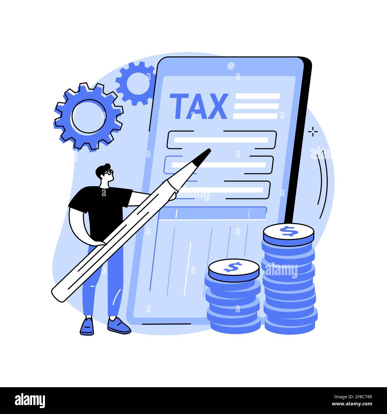 Mobile app tax filing software abstract concept vector illustration ...
