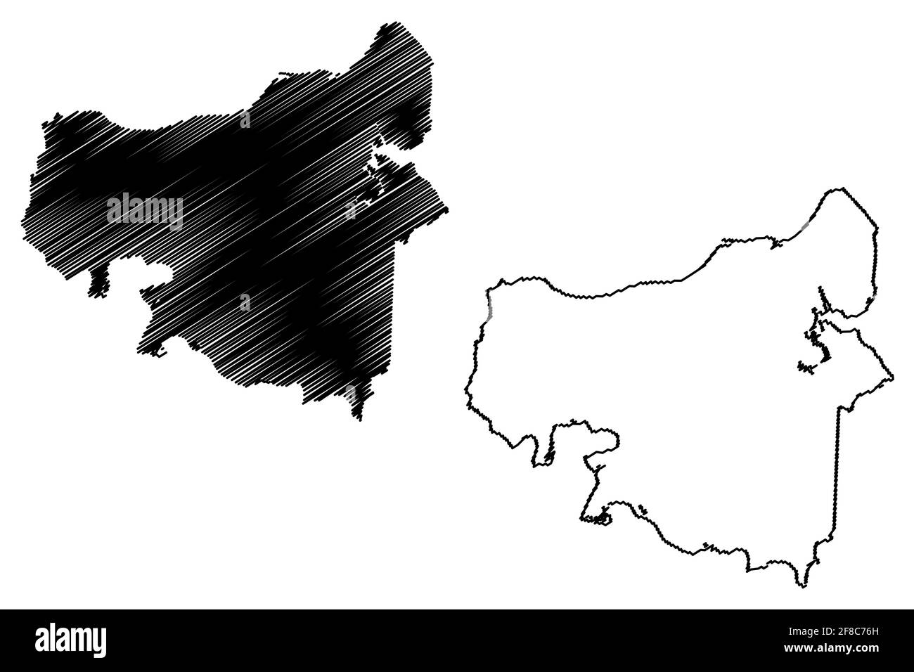 King george vector outline map Black and White Stock Photos & Images ...