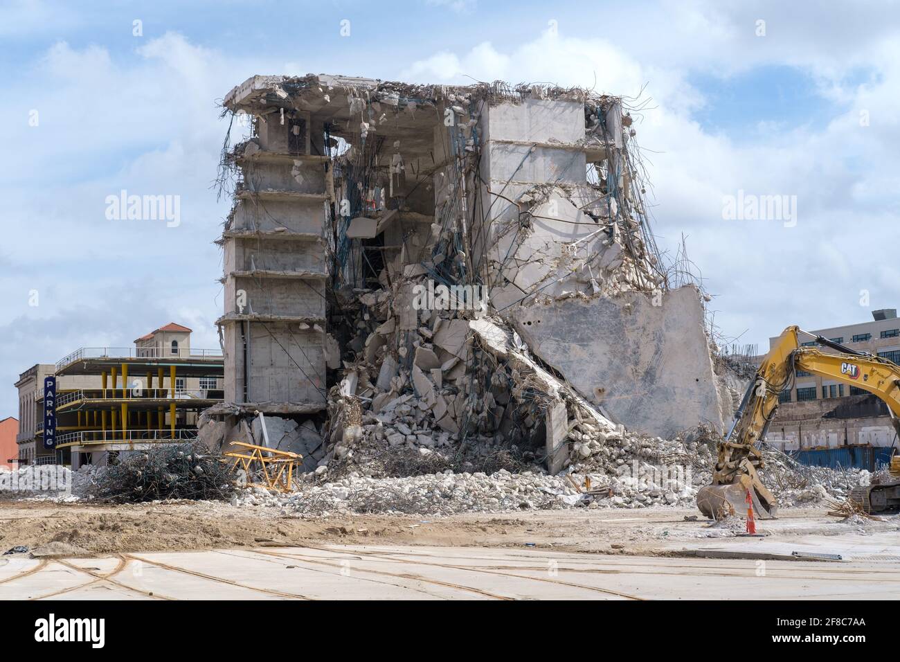 NEW ORLEANS, LA, USA - FEBRUARY 28, 2021: Remains of collapsed Hard ...