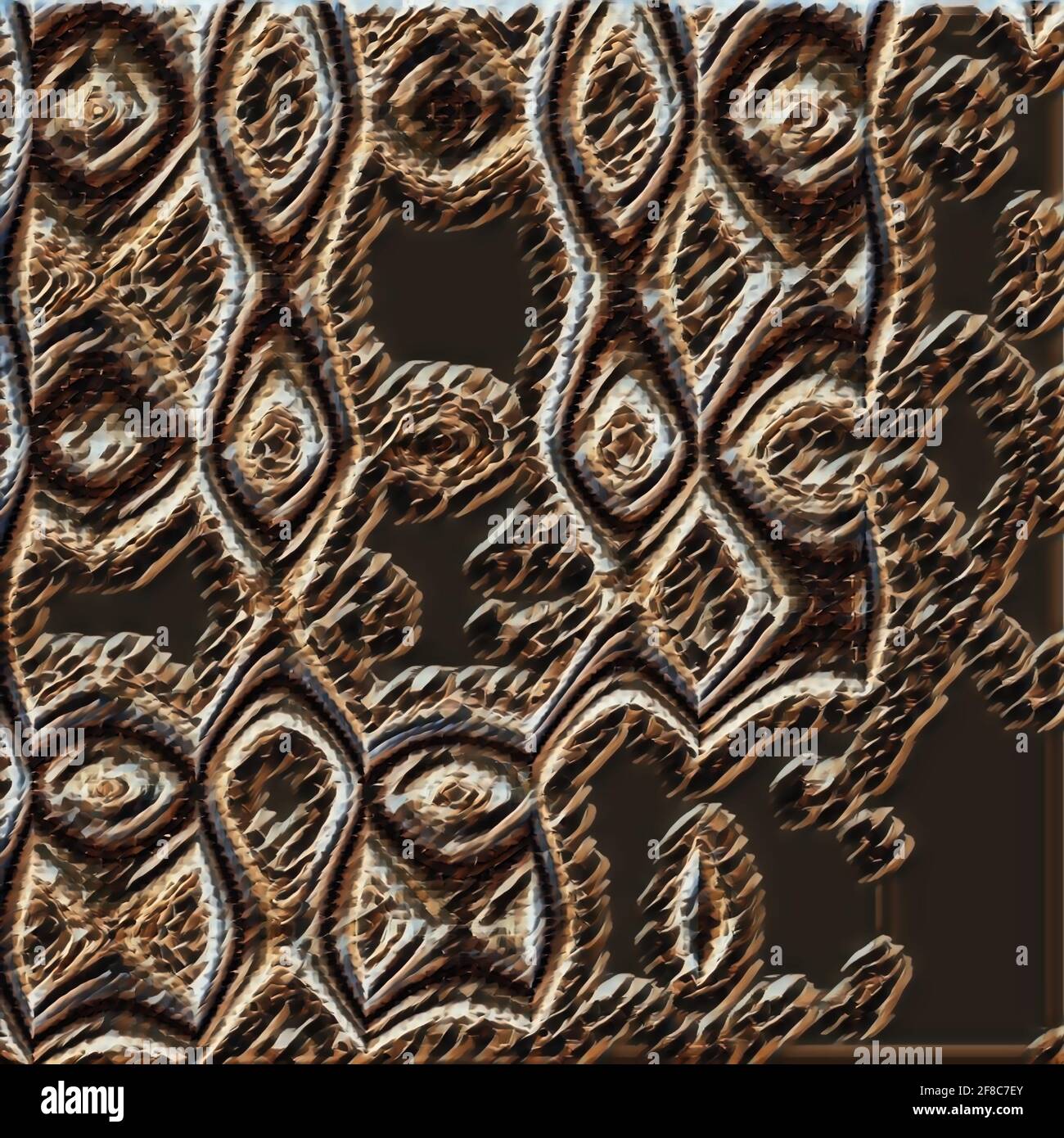 Brown abstract texture with short paint strokes. White highlights ...