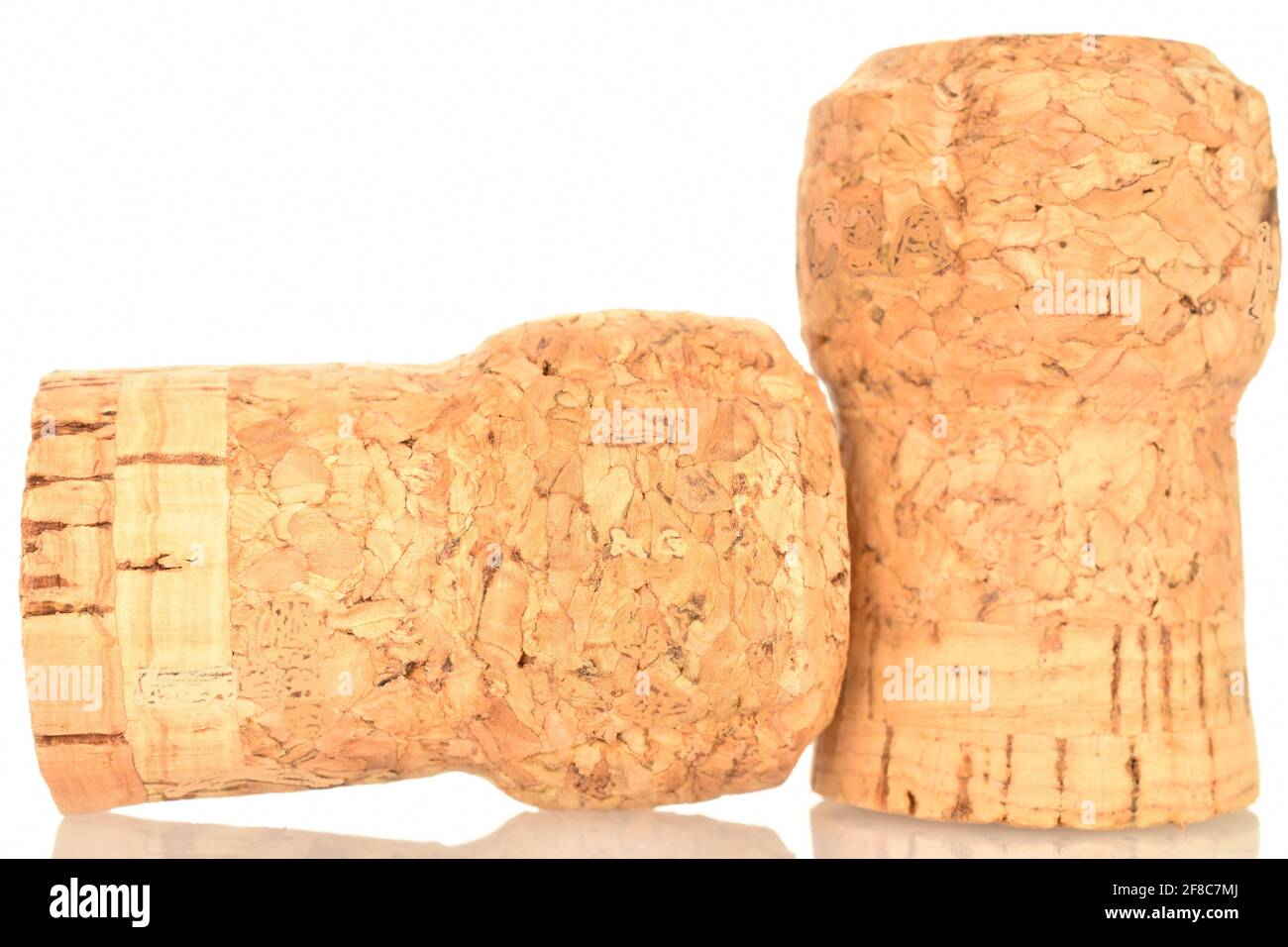 Two wine corks, close-up, on a white background Stock Photo - Alamy