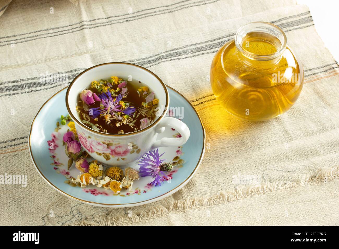 herbal tea made from various flowers Stock Photo - Alamy