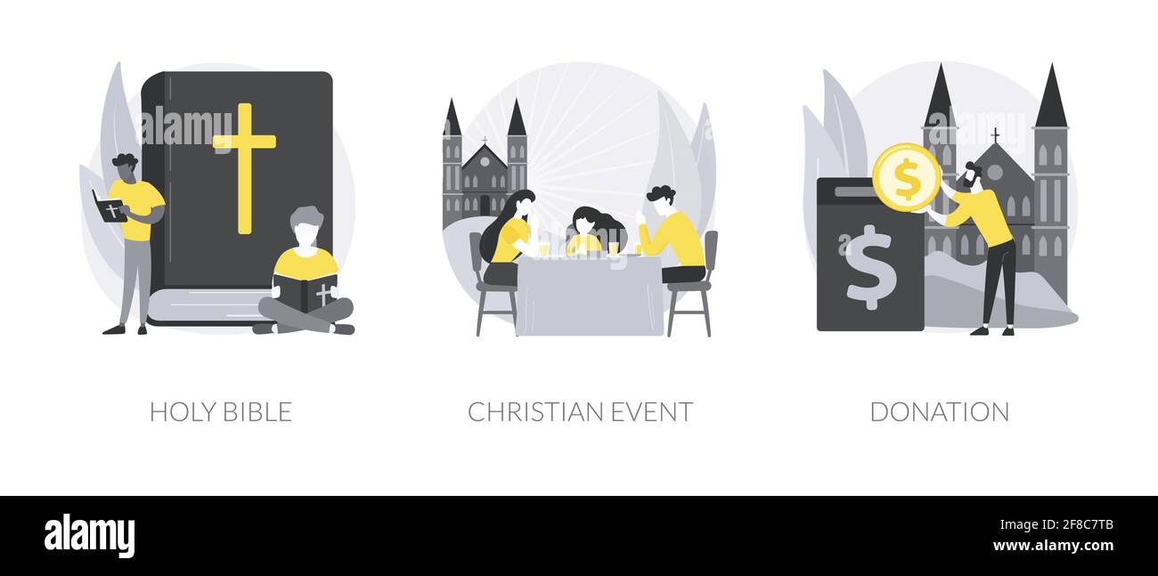 Church gathering abstract concept vector illustrations Stock Vector ...