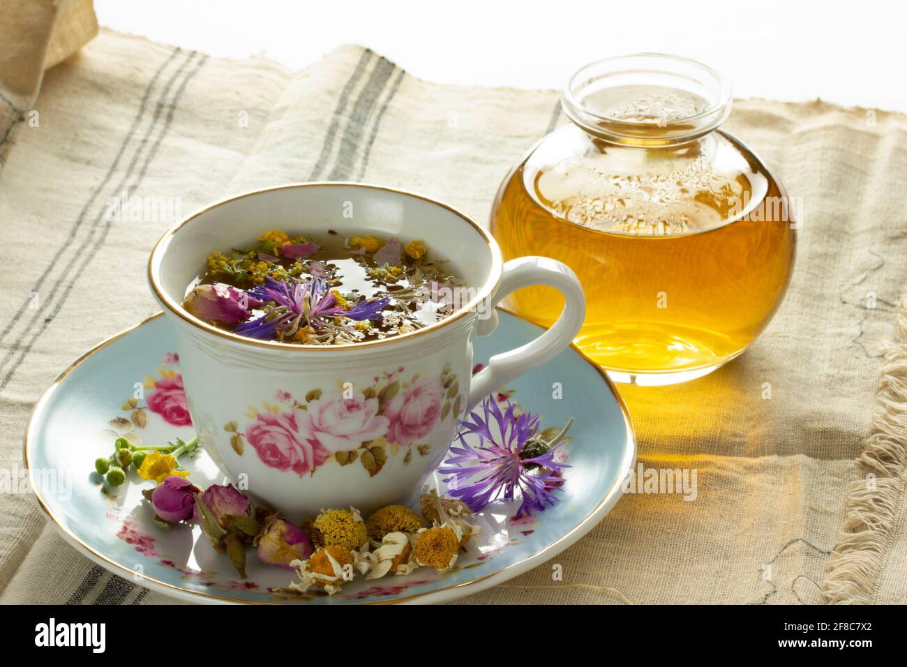 herbal tea made from various flowers Stock Photo - Alamy