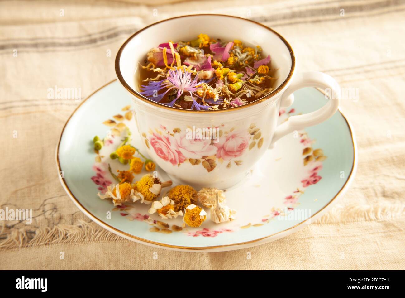 herbal tea made from various flowers Stock Photo - Alamy